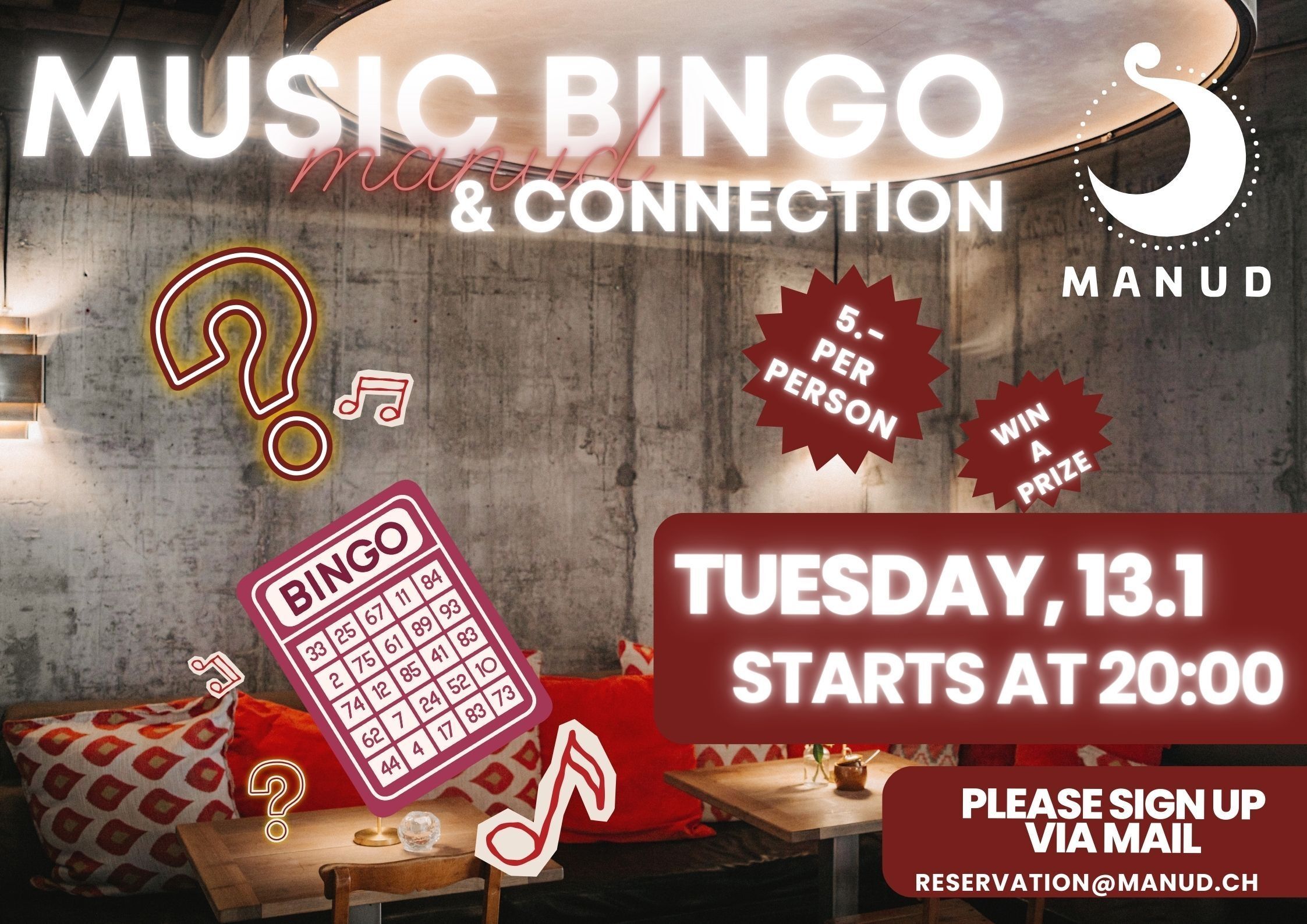 Music BINGO & Connection @ Manud | 瑞士国家旅游局