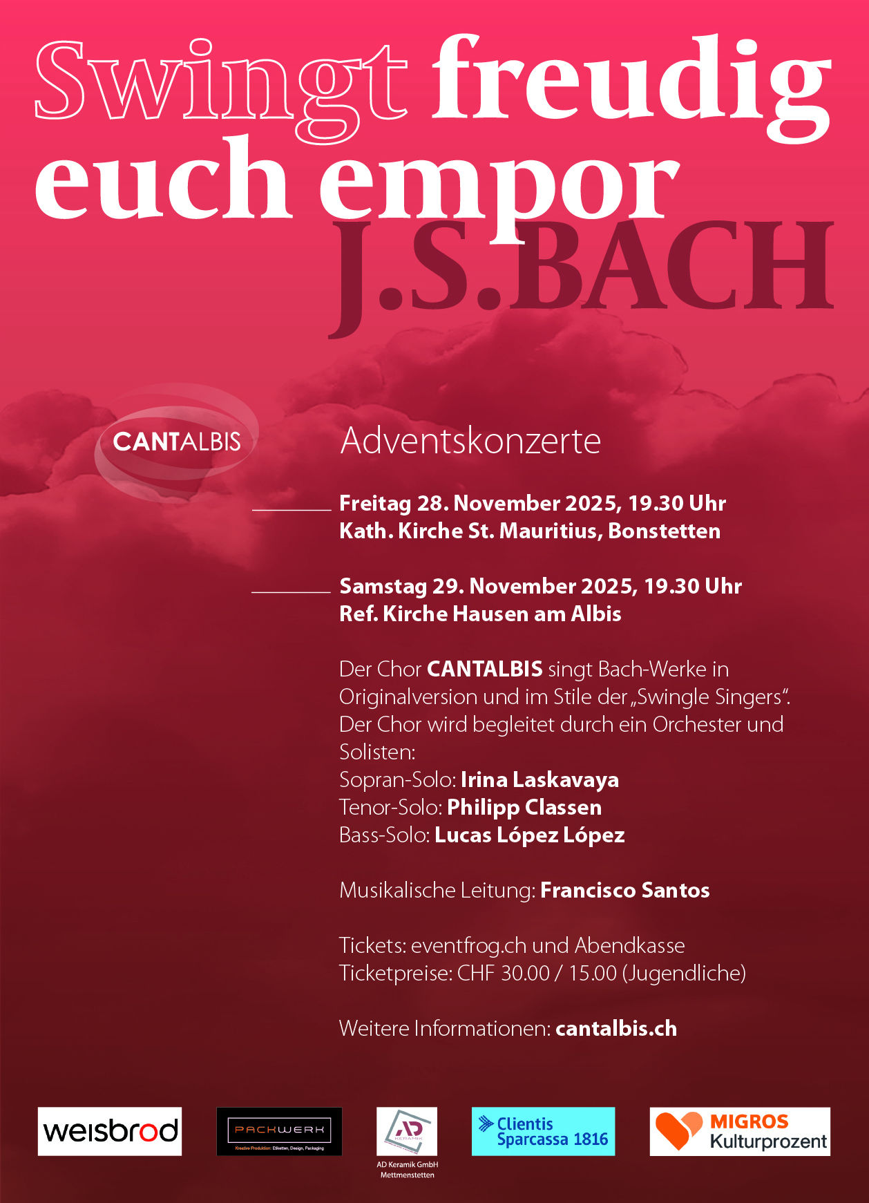 Adventskonzert "swingt freudig euch empor - J.S.Bach" | Switzerland Tourism