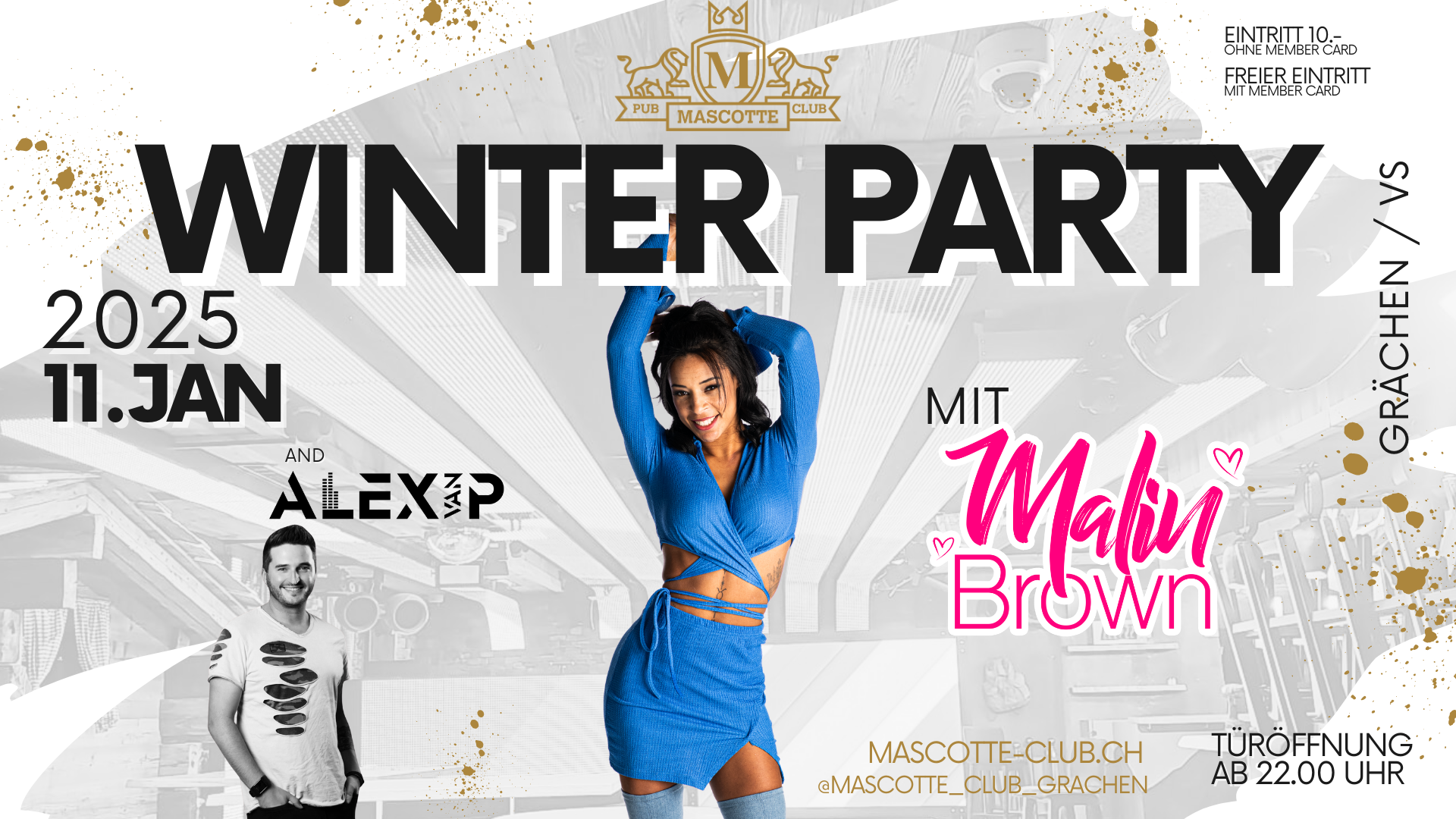 Winter Party mit Malin Brown | Mascotte Club | Schweiz Tourismus