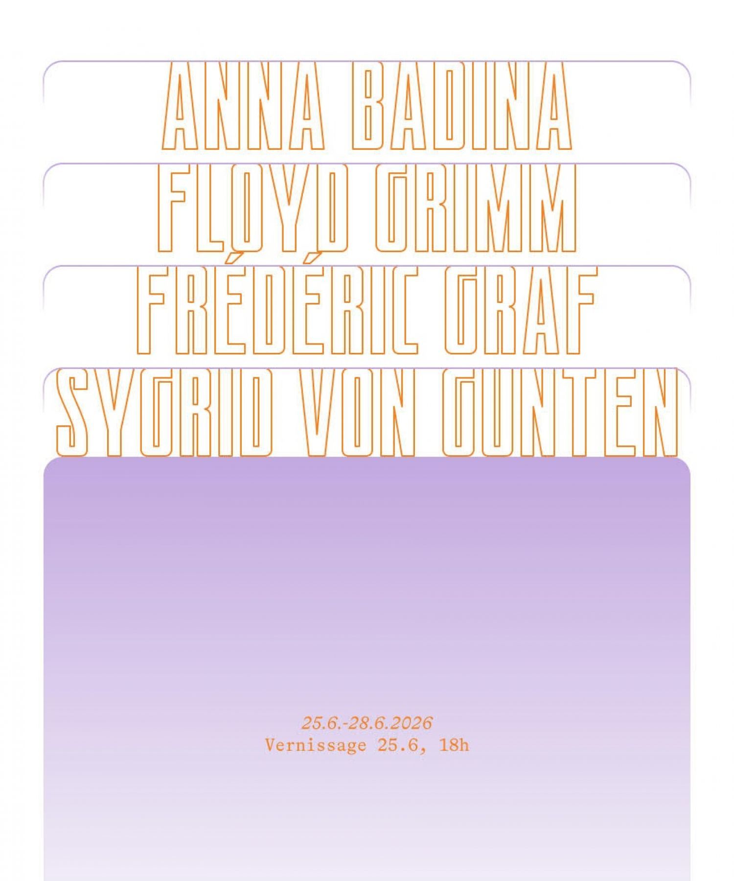 Vernissage Anna Badina, Floyd Grimm, Sygrid von Gunten, Fréderic Graf ...