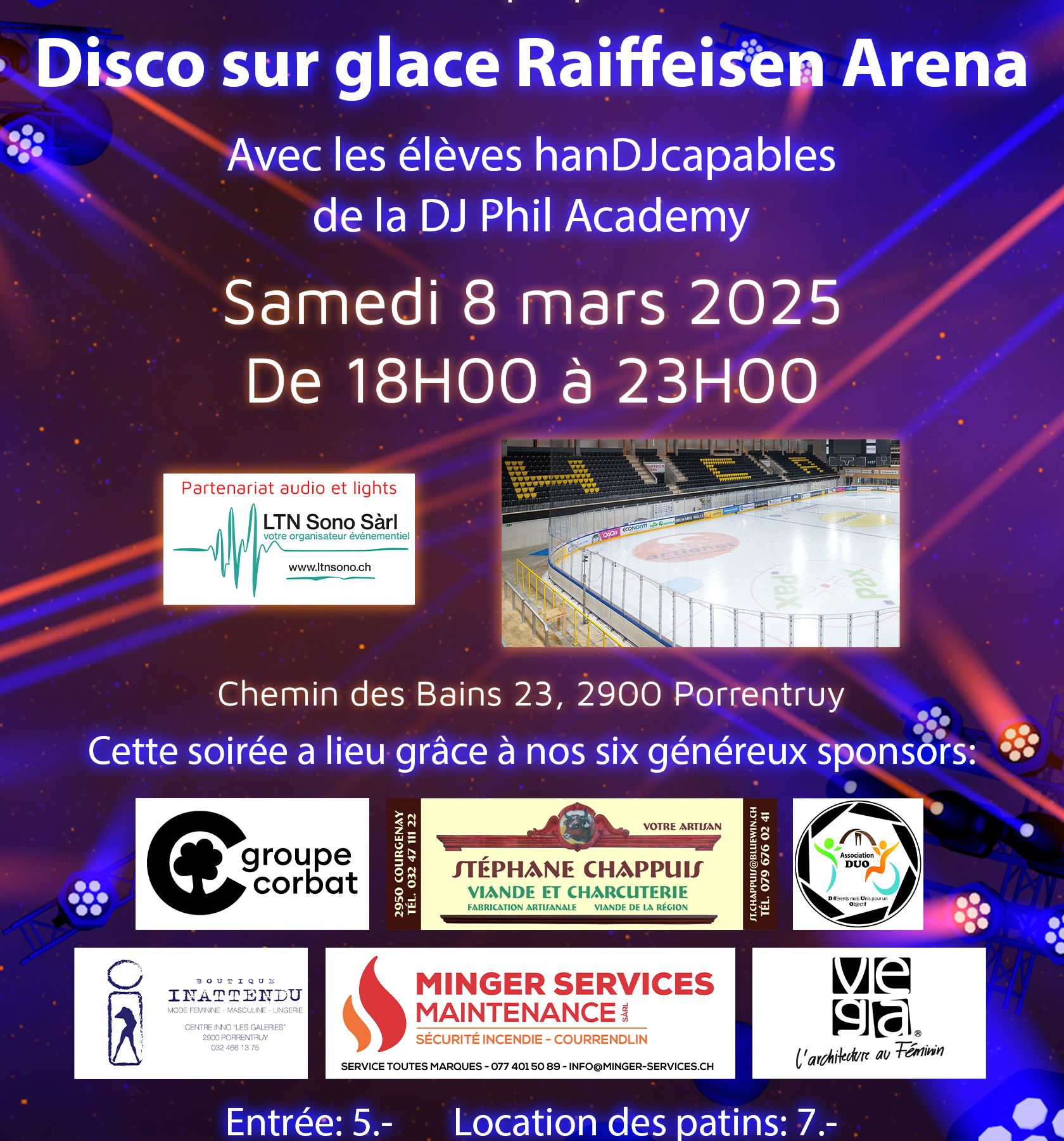 Disco sur Glace de la DJ PHIL ACADEMY à la Raiffeisen Arena le 8 mars ...