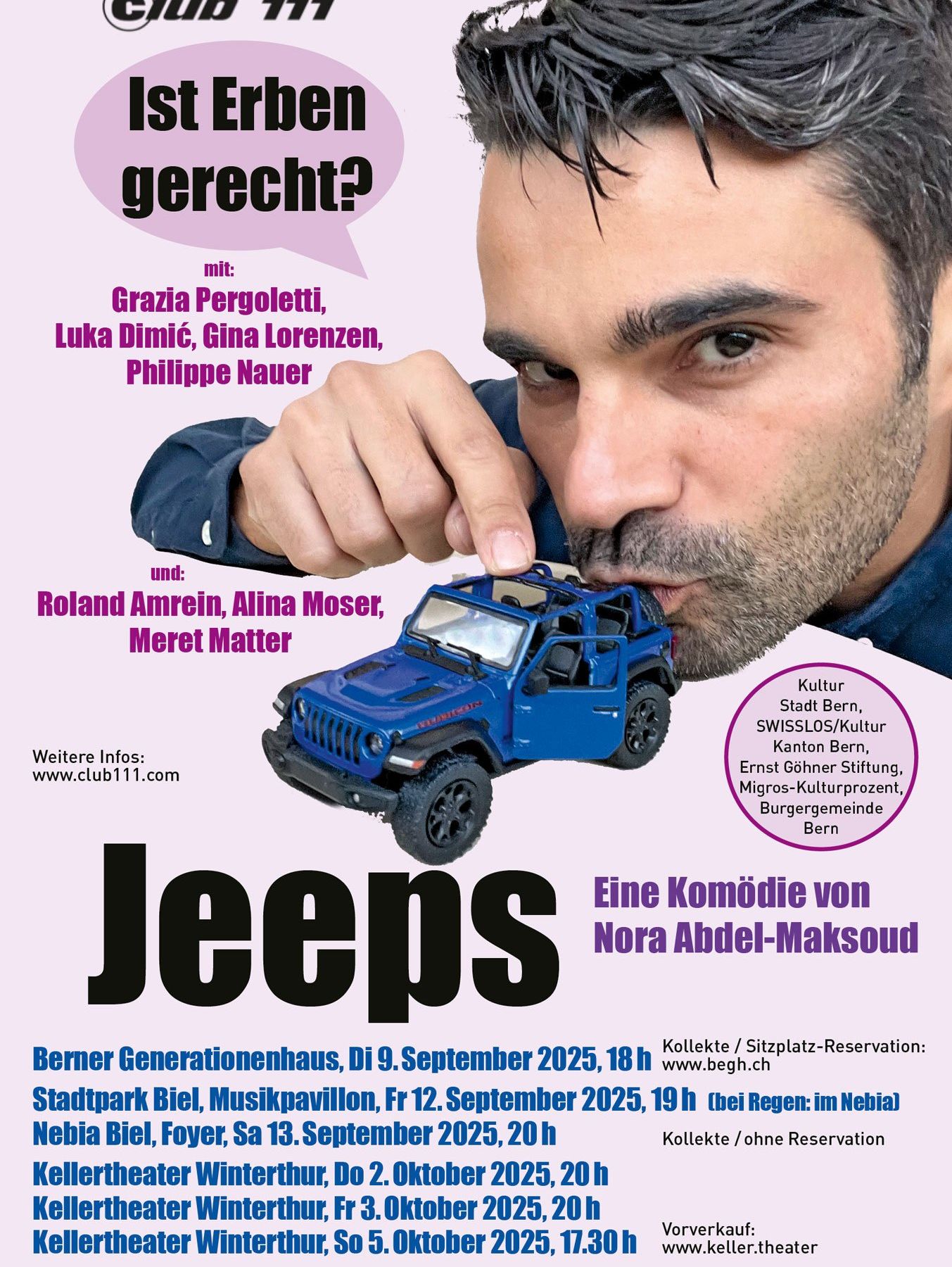 "Jeeps - Ist Erben gerecht?", Theater Live! | Suiza Turismo
