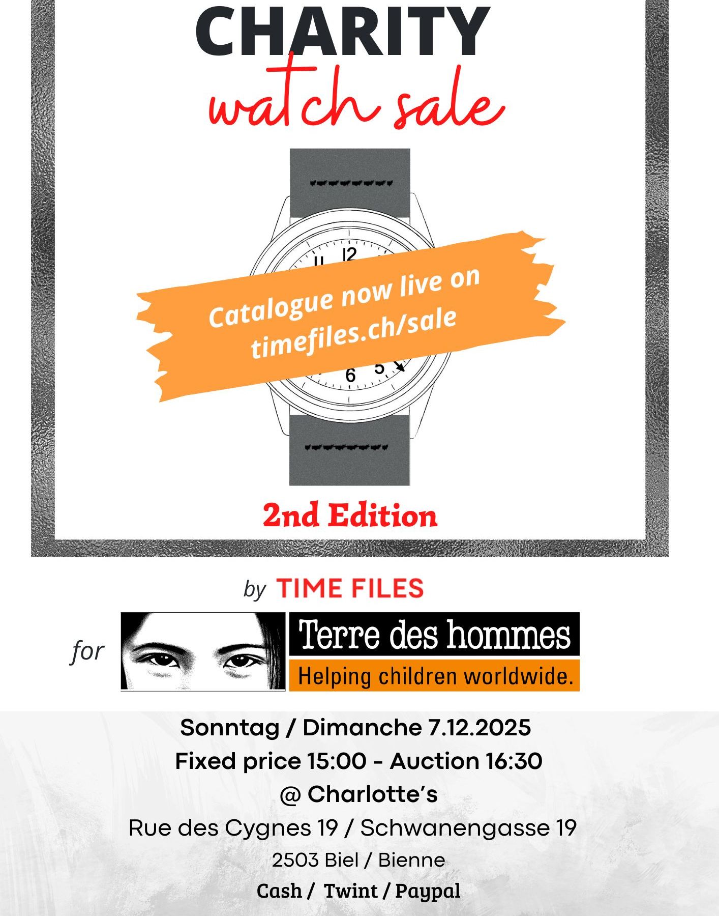 Charity Watch Sale for Terre des hommes | Switzerland Tourism