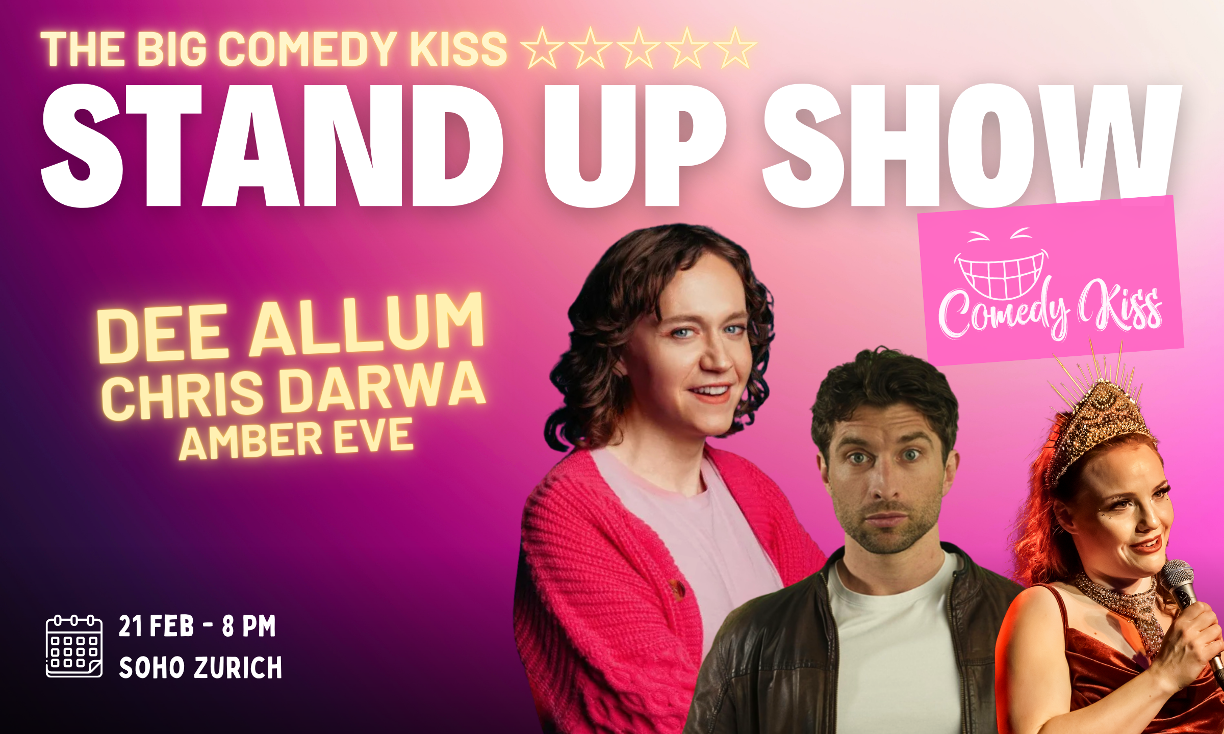 The Big Comedy Kiss with Dee Allum | Zwitserland Toerisme